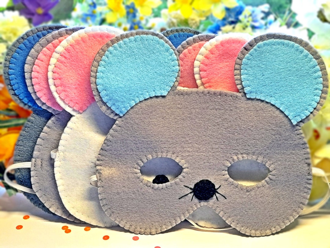Mouse Felt Party Mask, Carnival Costume or Halloween Dress up Mask for ...
