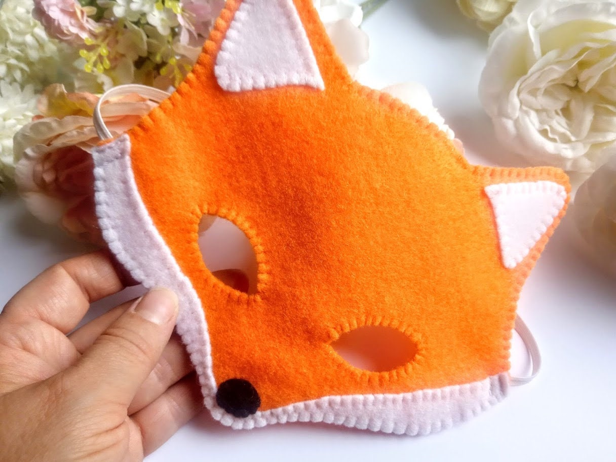 Fox Party Mask Pdf Felt Sewing Pattern for Kids Carnival or - Etsy