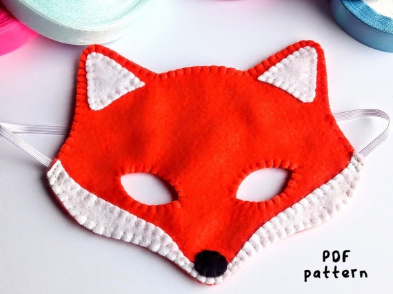 Fox Party Mask Pdf Felt Sewing Pattern for Kids Carnival or - Etsy