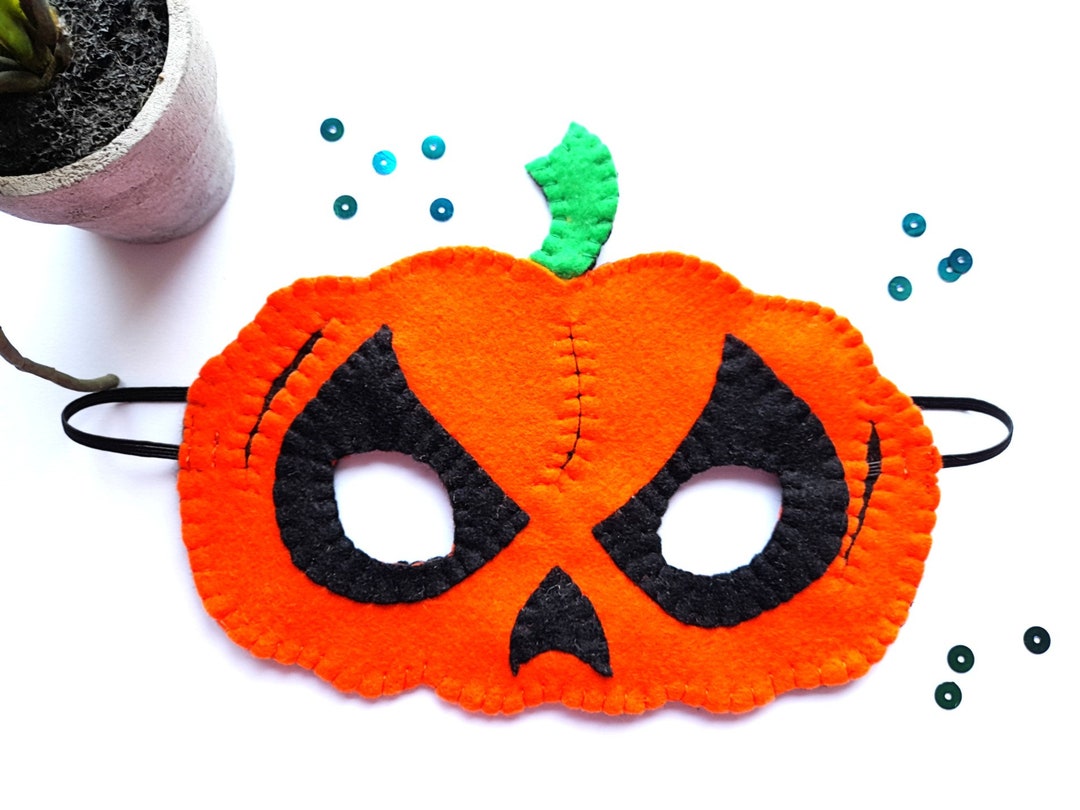 Halloween Pumpkin Felt Mask, Kids and Adults Party Mask - Etsy