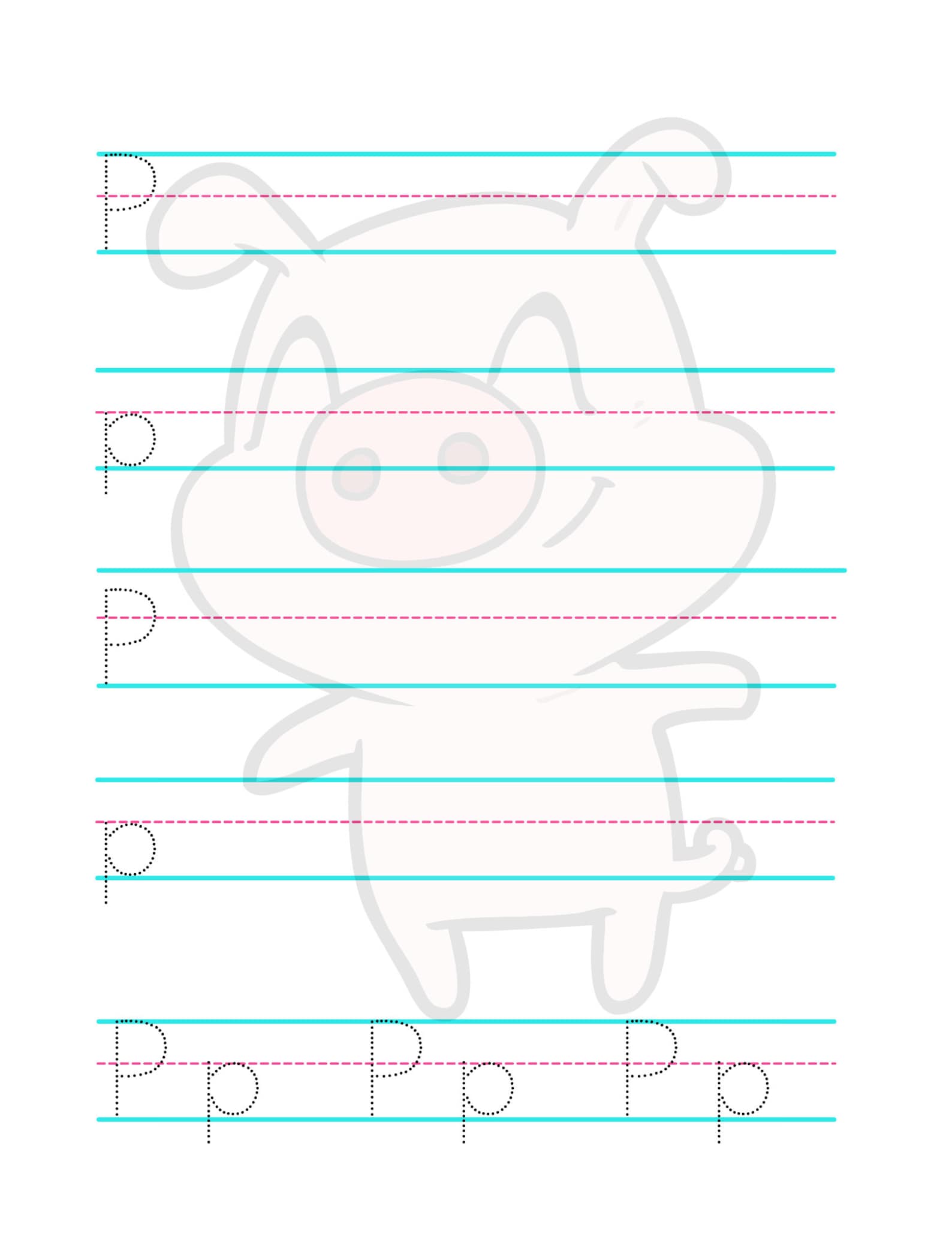 Trace the Letter Pp Worksheet | Etsy