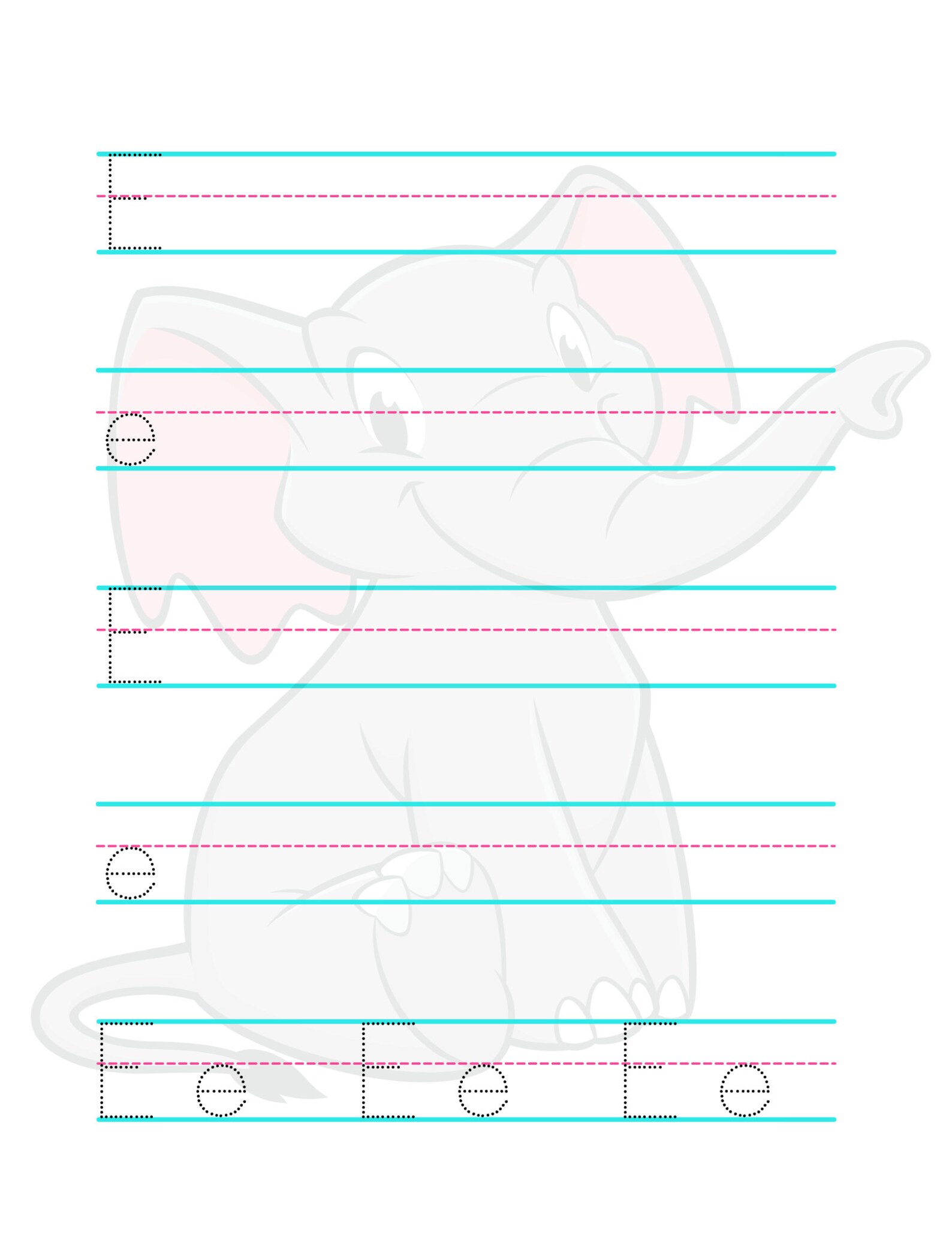 Trace the Letter Ee Worksheet | Etsy