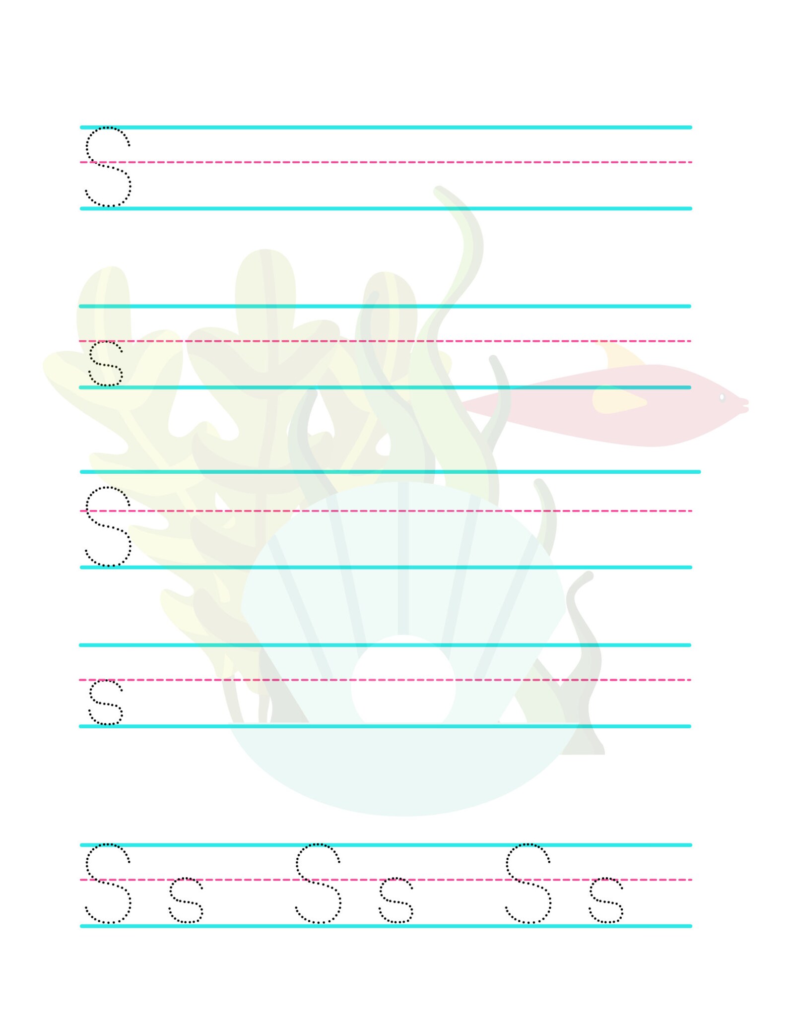 Trace the Letter Ss Worksheet | Etsy