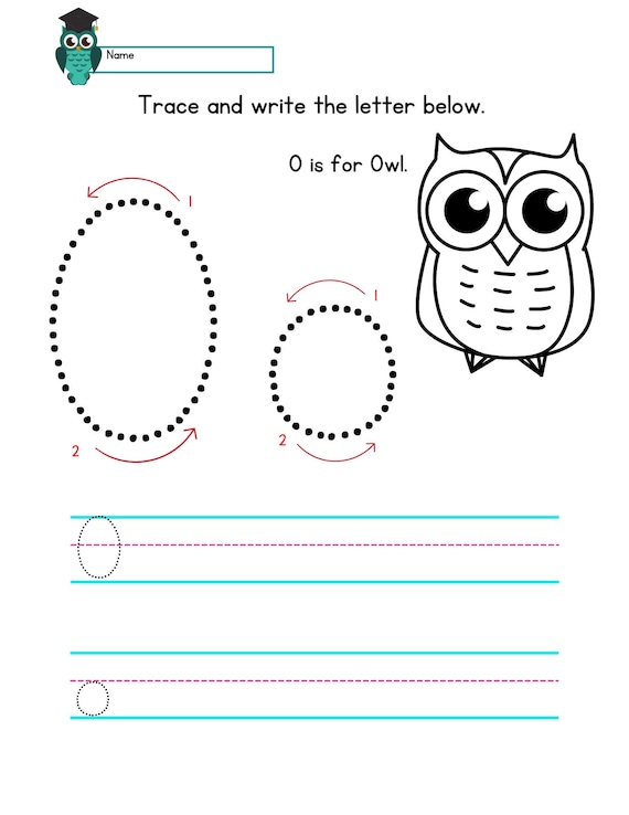 Trace the Letter Oo Worksheet | Etsy UK