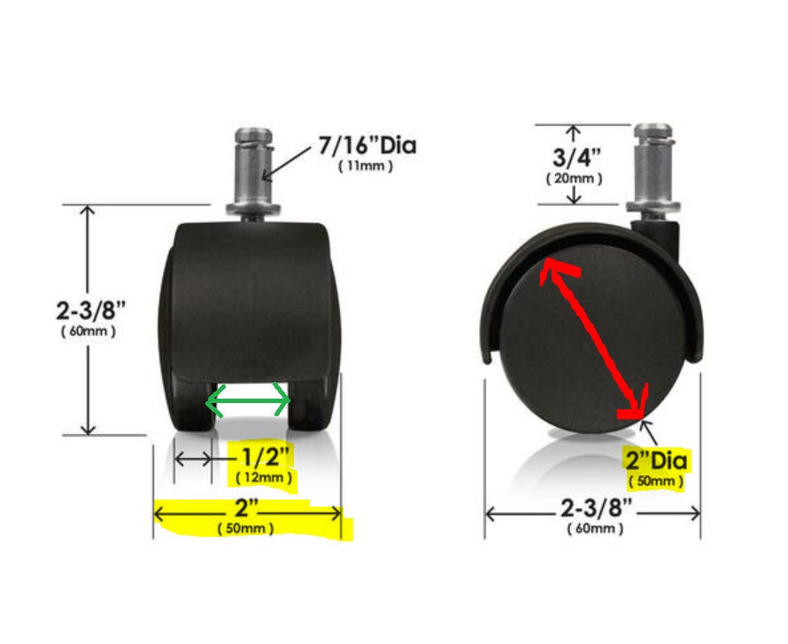 Custom Gaming Chair Caster Wheel Cups / Brakes. Great for Sim Racing ...
