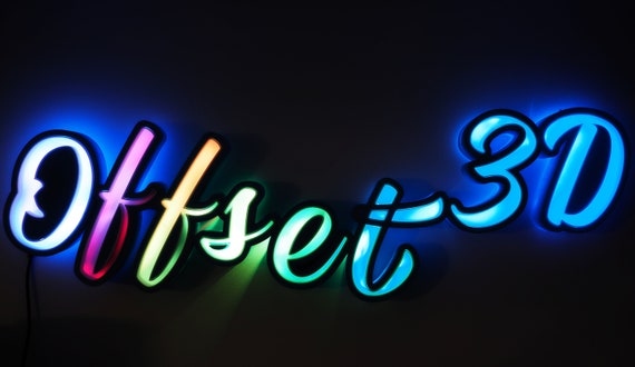 Custom 3D Printed RGB Signs - Etsy