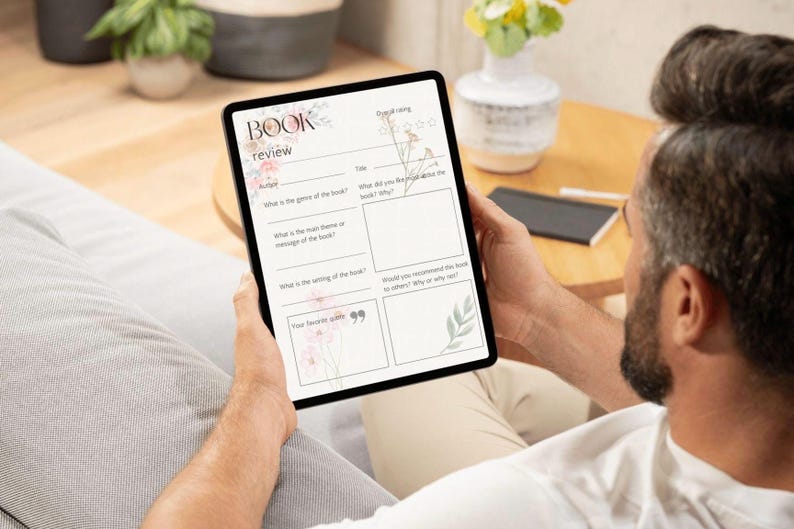 Floral Book Review & Reading Log Printable Cute Book Tracker Pages ...