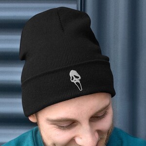 Embroidered 90s Scream Ghostface Beanie - Etsy