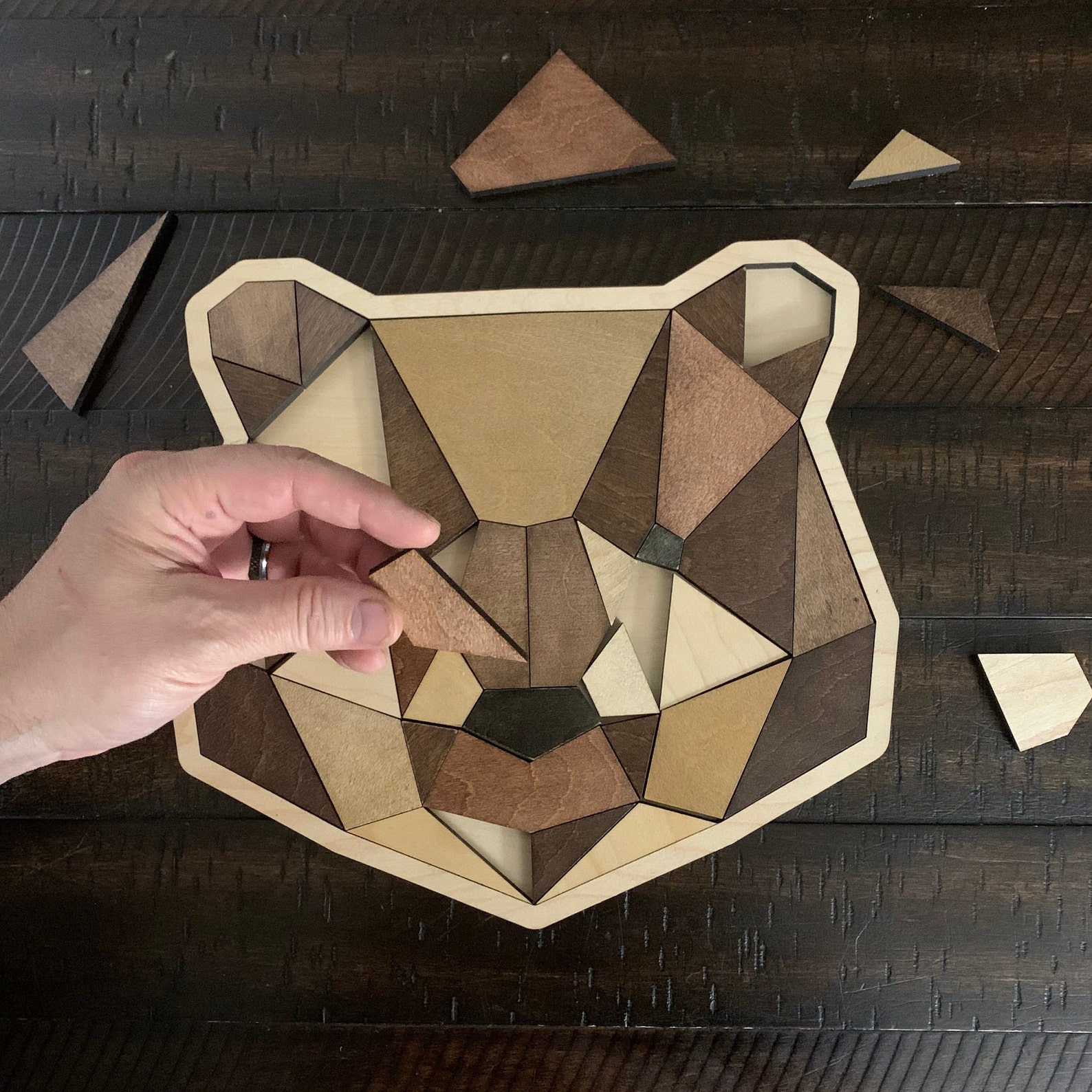 Wooden Bear Puzzle/ Woodland Animal - Etsy