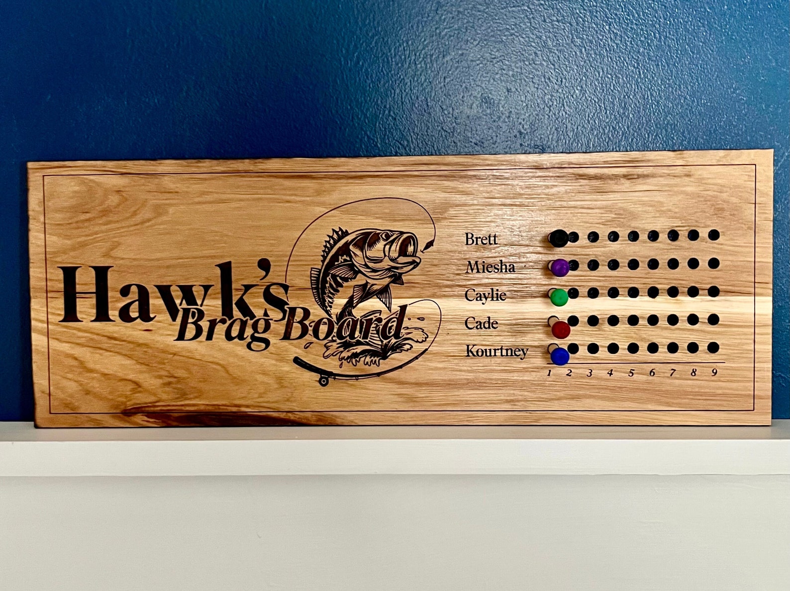 Fishing Brag Board, Fishing Score Board Laser Engraved and Easel ...