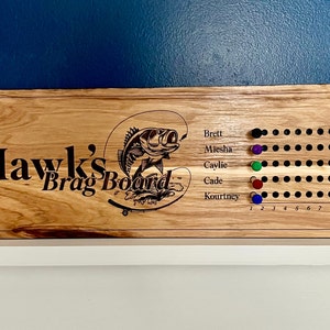 Fishing Brag Board, Fishing Score Board Laser Engraved and Easel ...