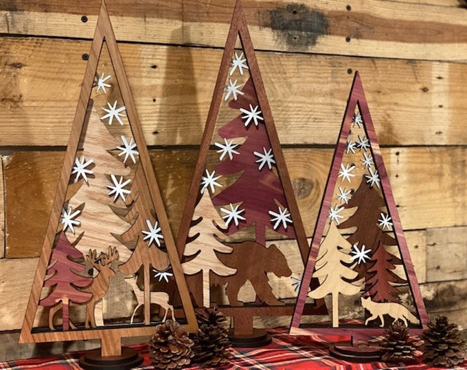 Rustic Wildlife Animal Corbel Shelf, 3d Wildlife Scene Shelf, Deer, Elk ...