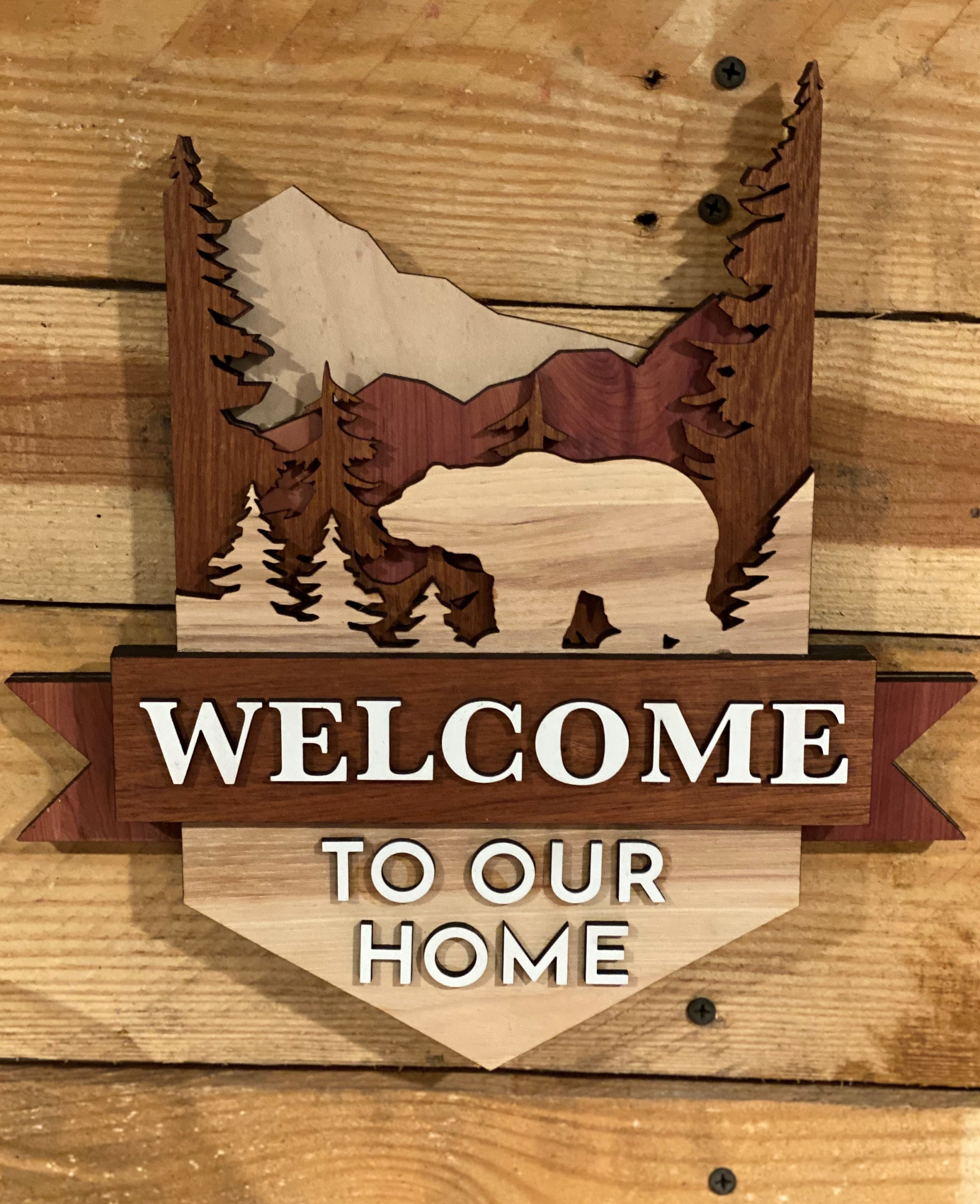 Rustic Welcome to Our Home Multi Layered Sign Moose Welcome | Etsy