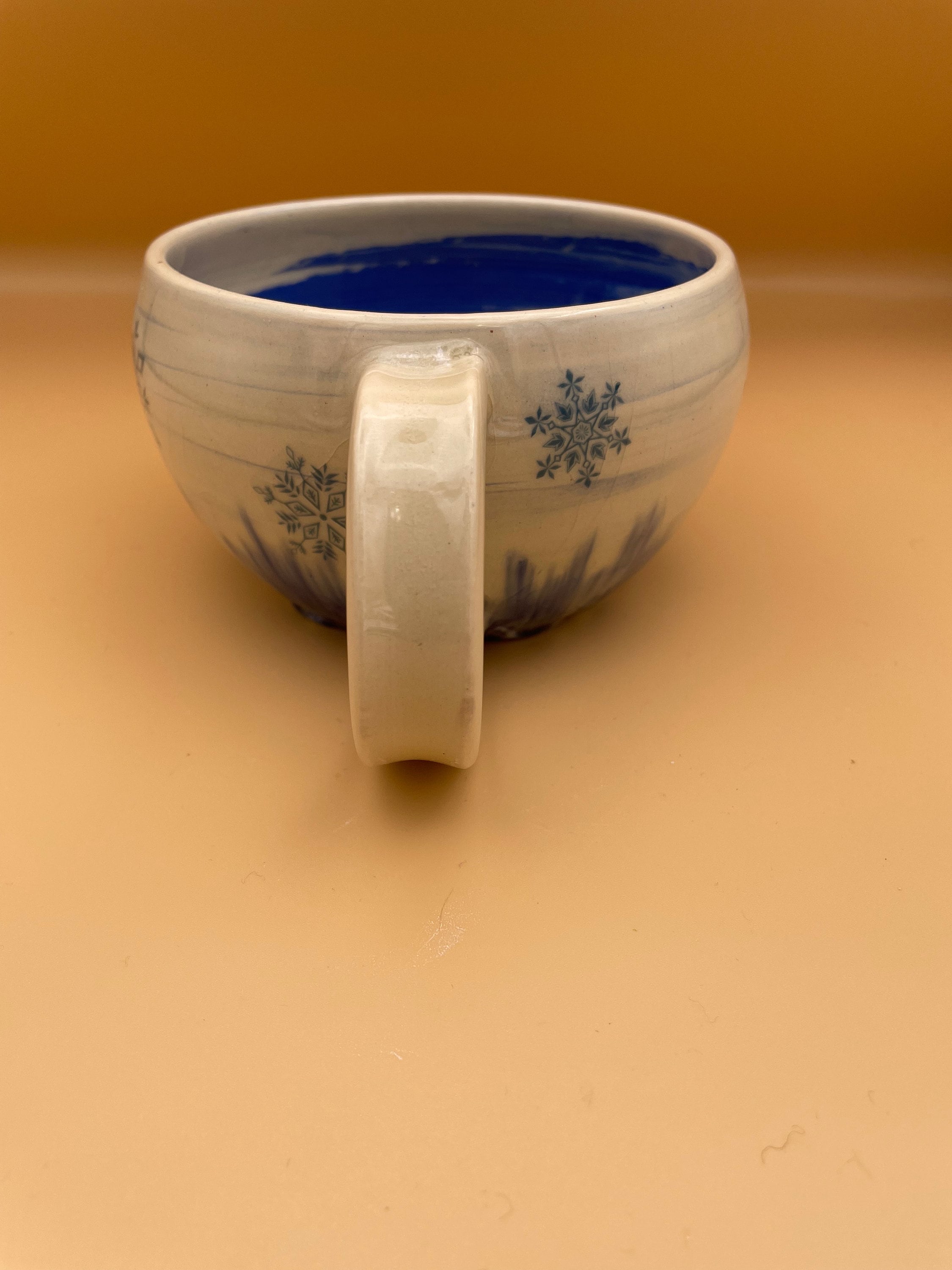 Blue Marble Snowflake Mug. Overglaze & Underglaze. Shimmer Snowflake ...