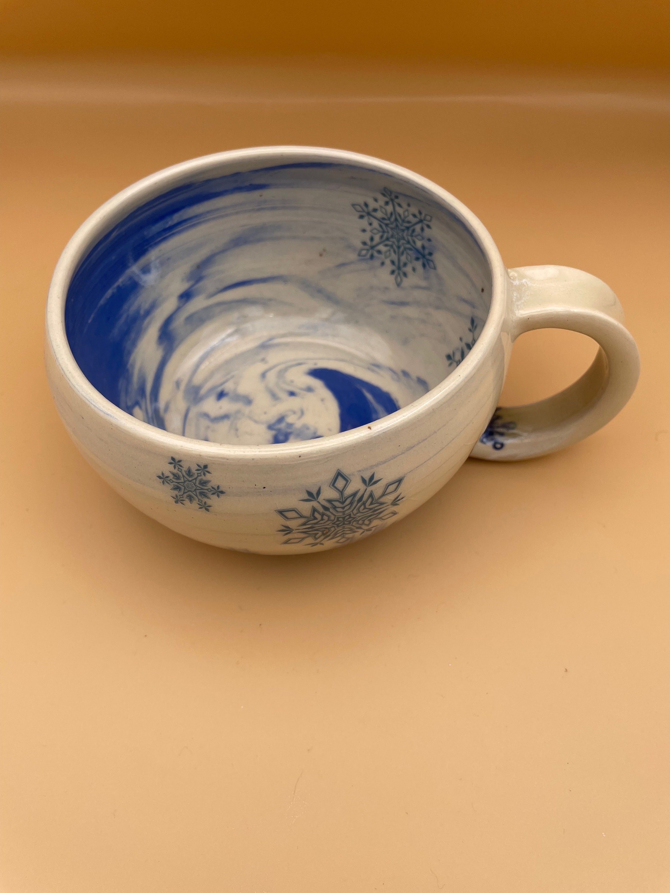 Blue Marble Snowflake Mug. Overglaze & Underglaze. Shimmer Snowflake ...