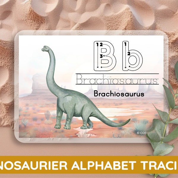 Dinosaur Alphabet Tracing Worksheets - Etsy