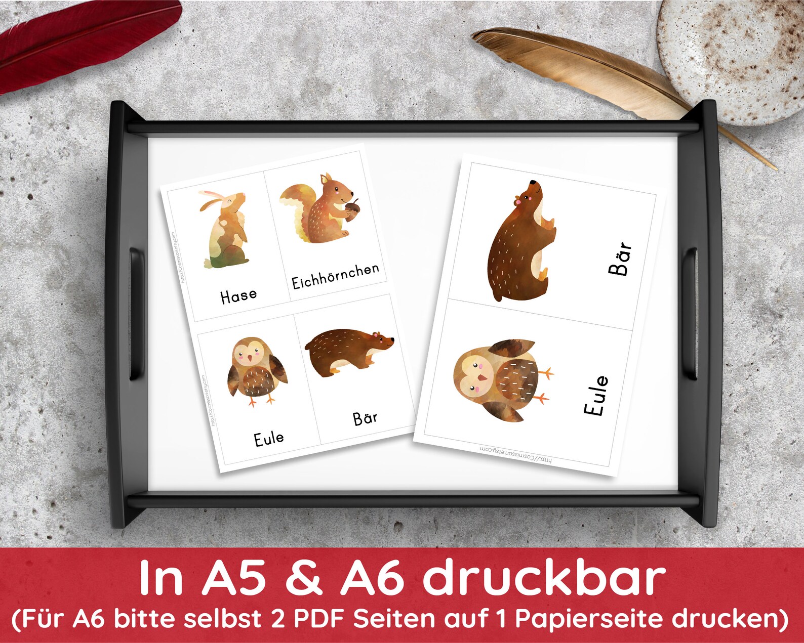 16 WALDTIERE Bildkarten Lernkarten Flash Cards Montessori - Etsy Portugal