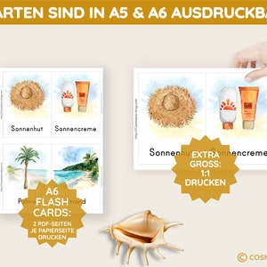 SUMMER Montessori Picture Cards Summer Watercolor Learning Cards PDF ...