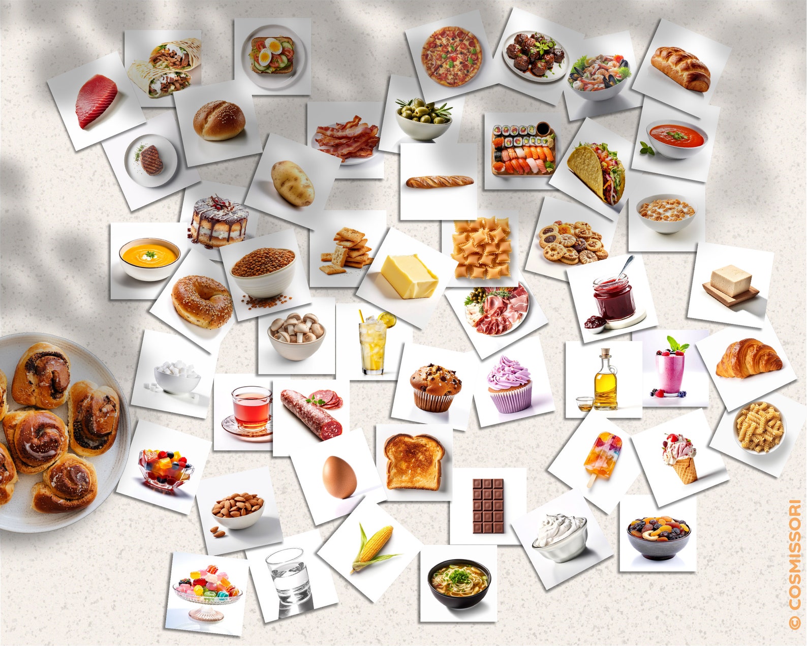 Nutrition Food Dishes Montessori Photo Flash Cards PDF Download Picture ...