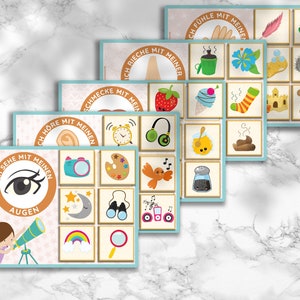 5 Senses Picture Cards Montessori Sorting Game Toddler Learning Game ...