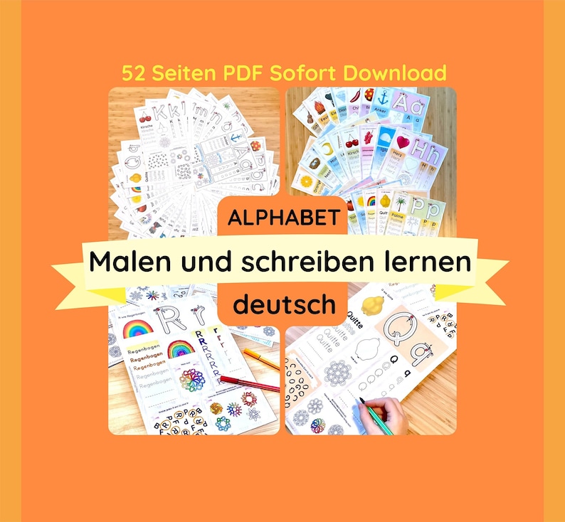 Alphabet Coloring Pages PDF Instant Print German Coloring Worksheets ...