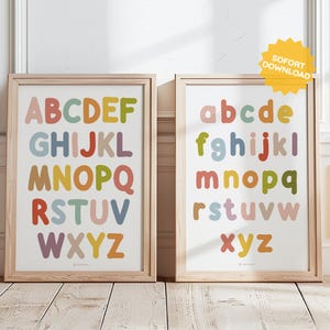Poster Set Uppercase Lowercase Boho Alphabet Letters Kita Art ...