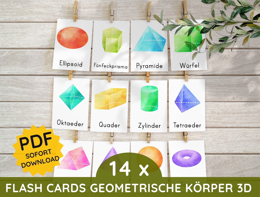 Geometric Solids Montessori PDF Flash Cards Flash Cards for Downloading ...