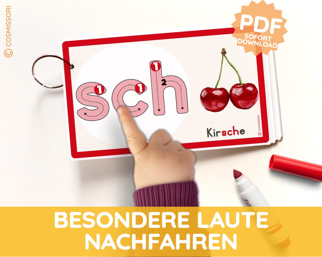SPECIAL SOUNDS Tracing First Writing Card Descending Montessori PDF ...