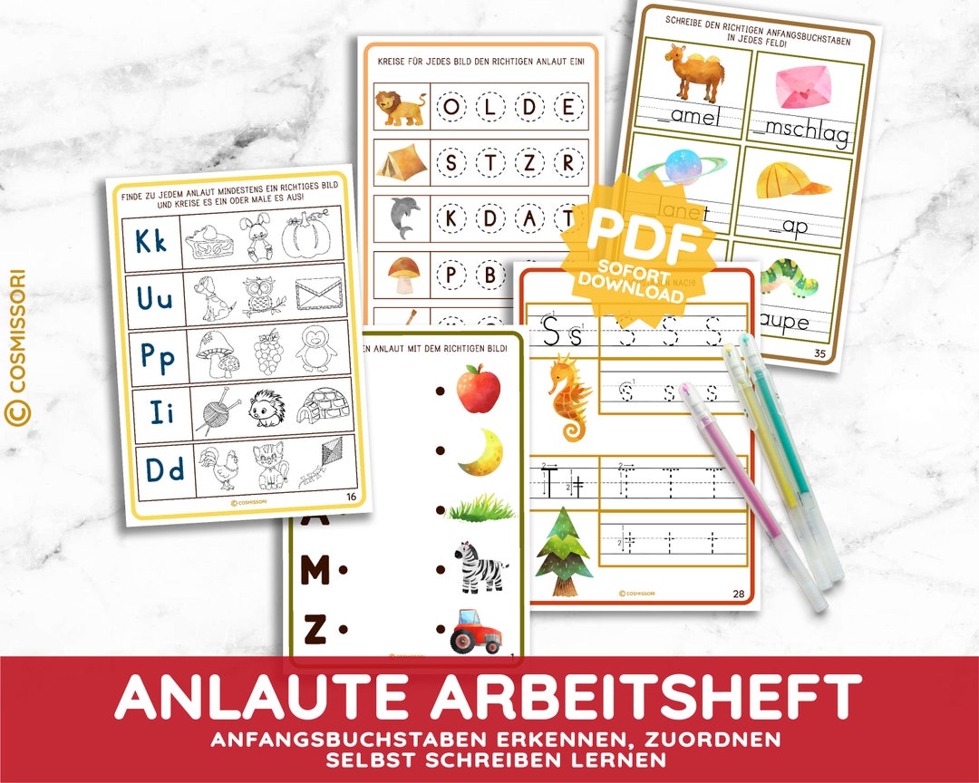 INITIAL SOUNDS Workbook Alphabet Worksheets Learning Initial Letters ...