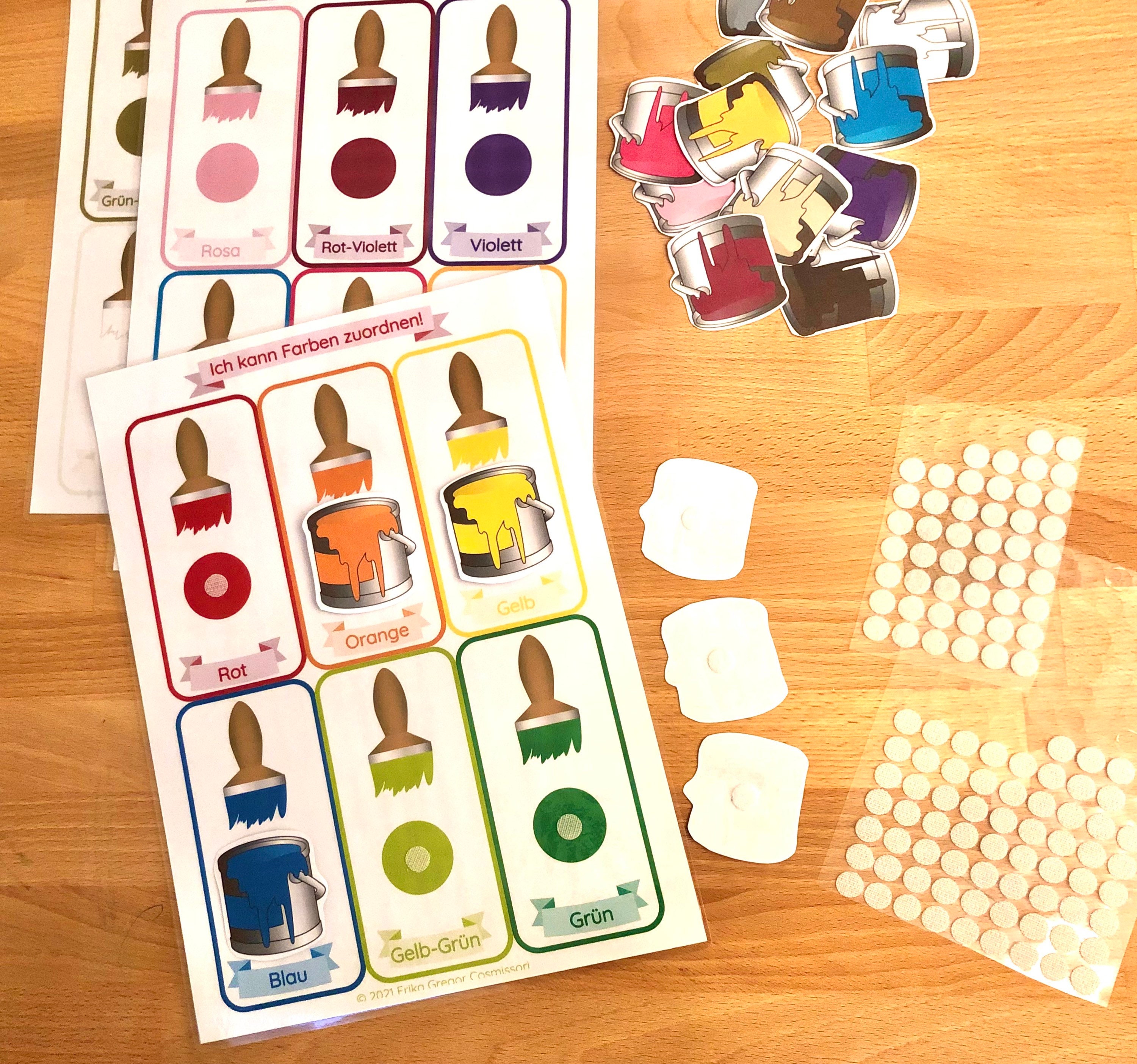 Color Sorting Game Matching Game Mini Laying Game German Kita - Etsy