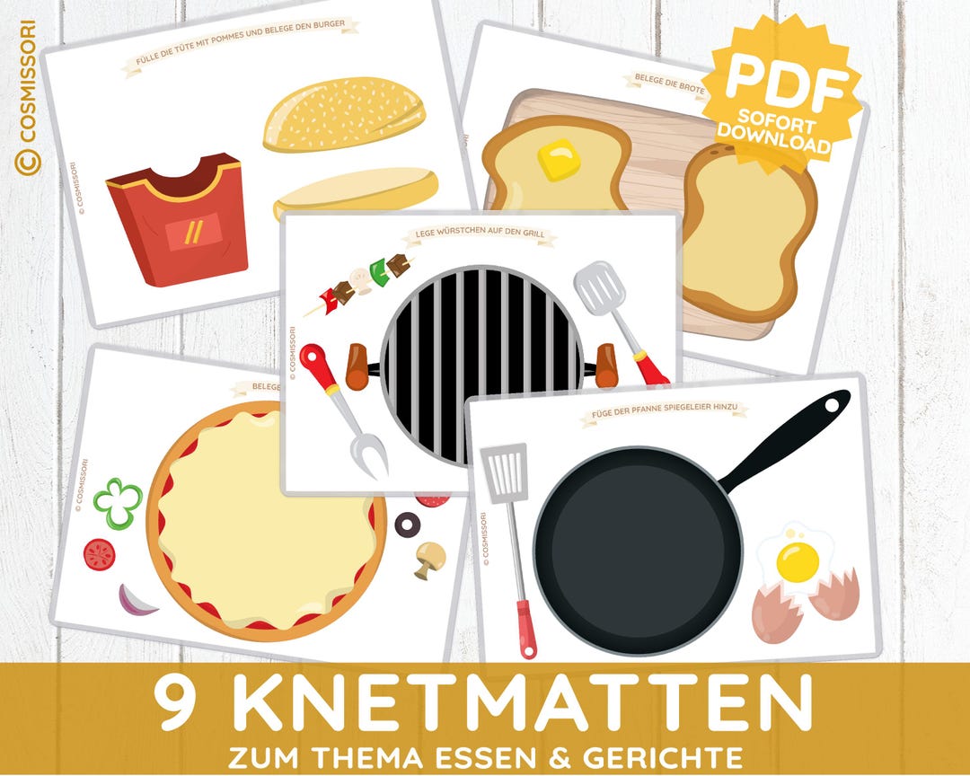 Modeling Mats, Food Theme, Preparation Templates, Playdough Card, Fine ...