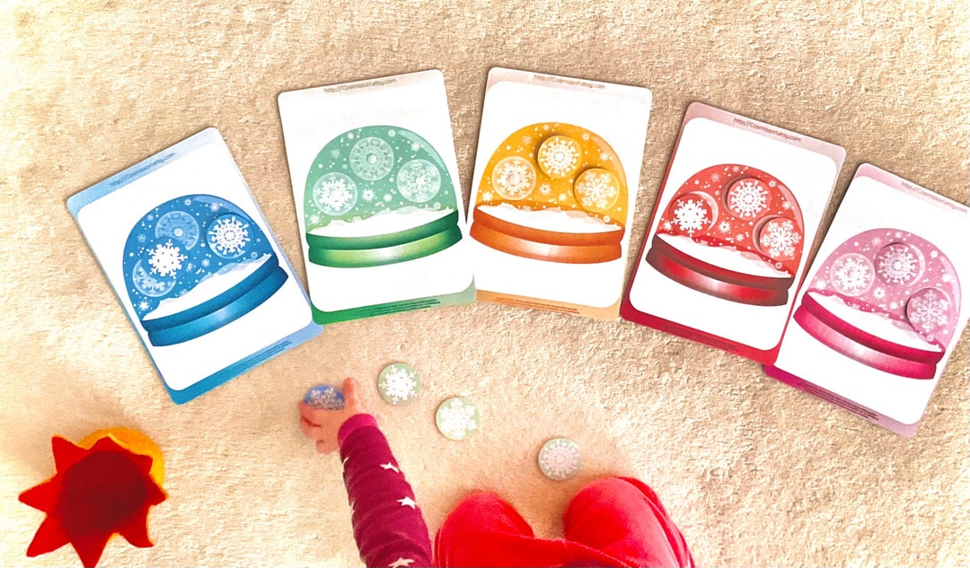 Winter Sorting Game Snow Globes Snowflakes PDF DIY Gift Souvenir ...