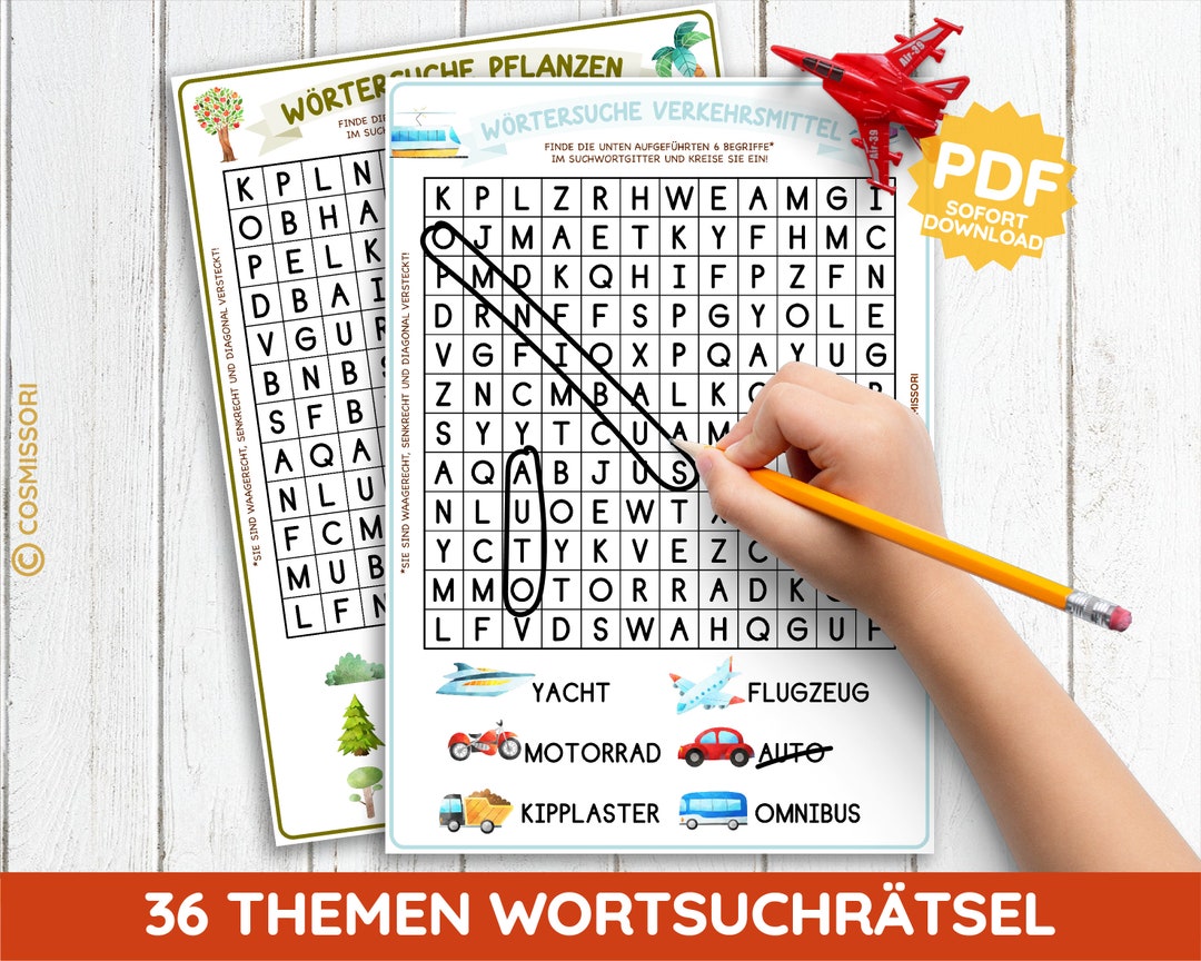 36 SUCHSEL Search Grid Word Search Word Grid Puzzle Letters PDF ...