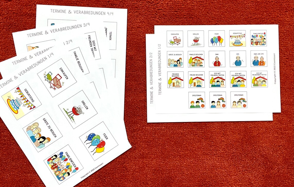 Icons Piktogramme Verabredungen & Termine Karten Für | Etsy UK