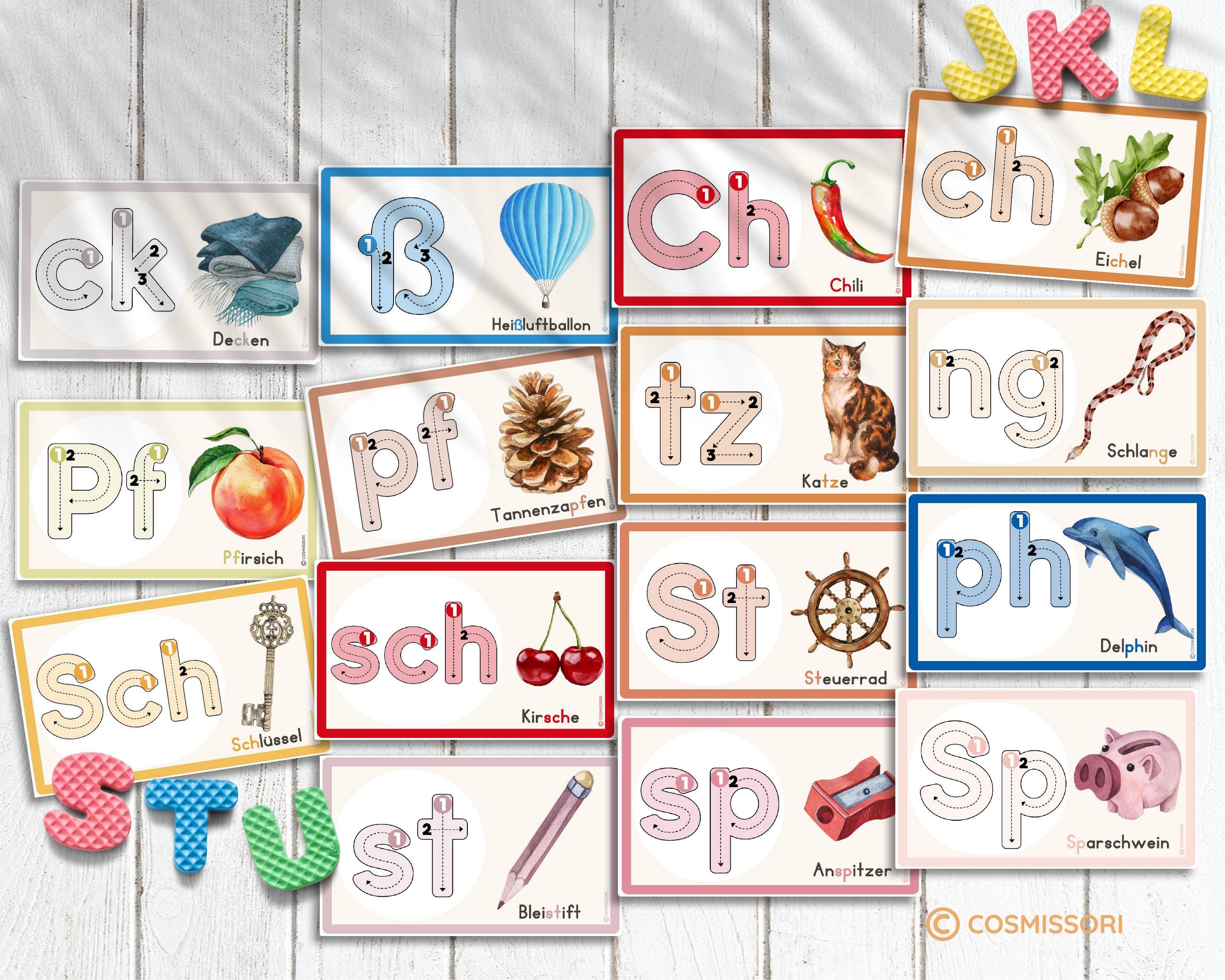 SPECIAL SOUNDS Tracing First Writing Card Descending Montessori PDF ...