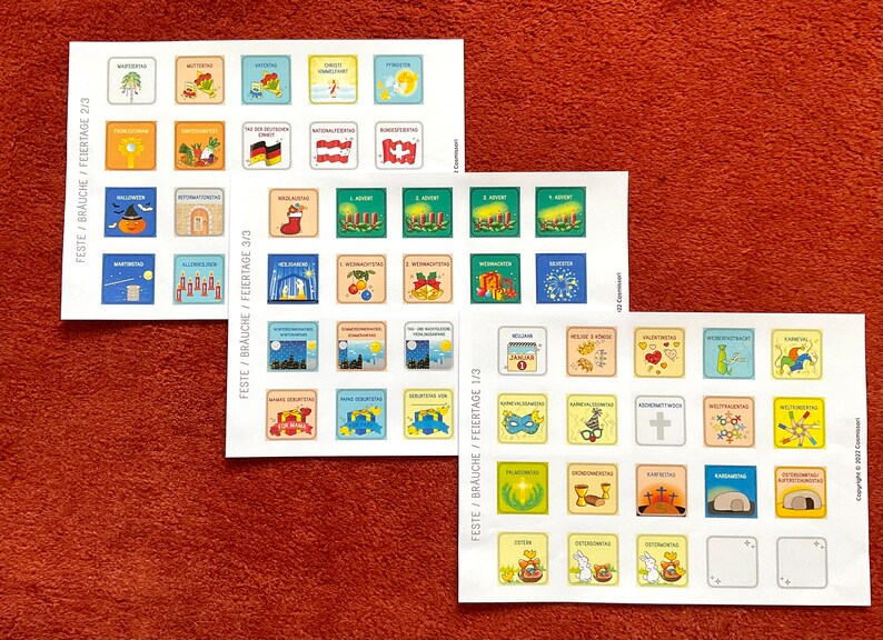 50 Icons Piktogramme Feste Feiertage Karten Für Kinderkalender - Etsy