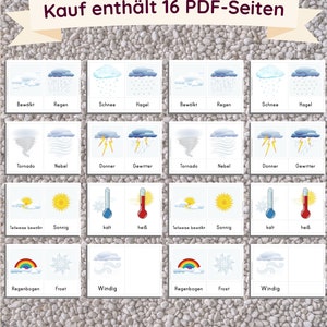 Weather Flash Cards German Cards Montessori Flash Cards PDF Instant ...