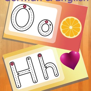 First Writing ABC Alphabet German Tracing Cards Letter Coloring ...