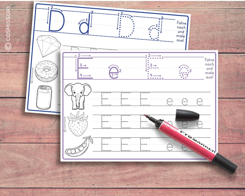 Alphabet Worksheets Coloring and Learning to Write PDF Printable Letter ...