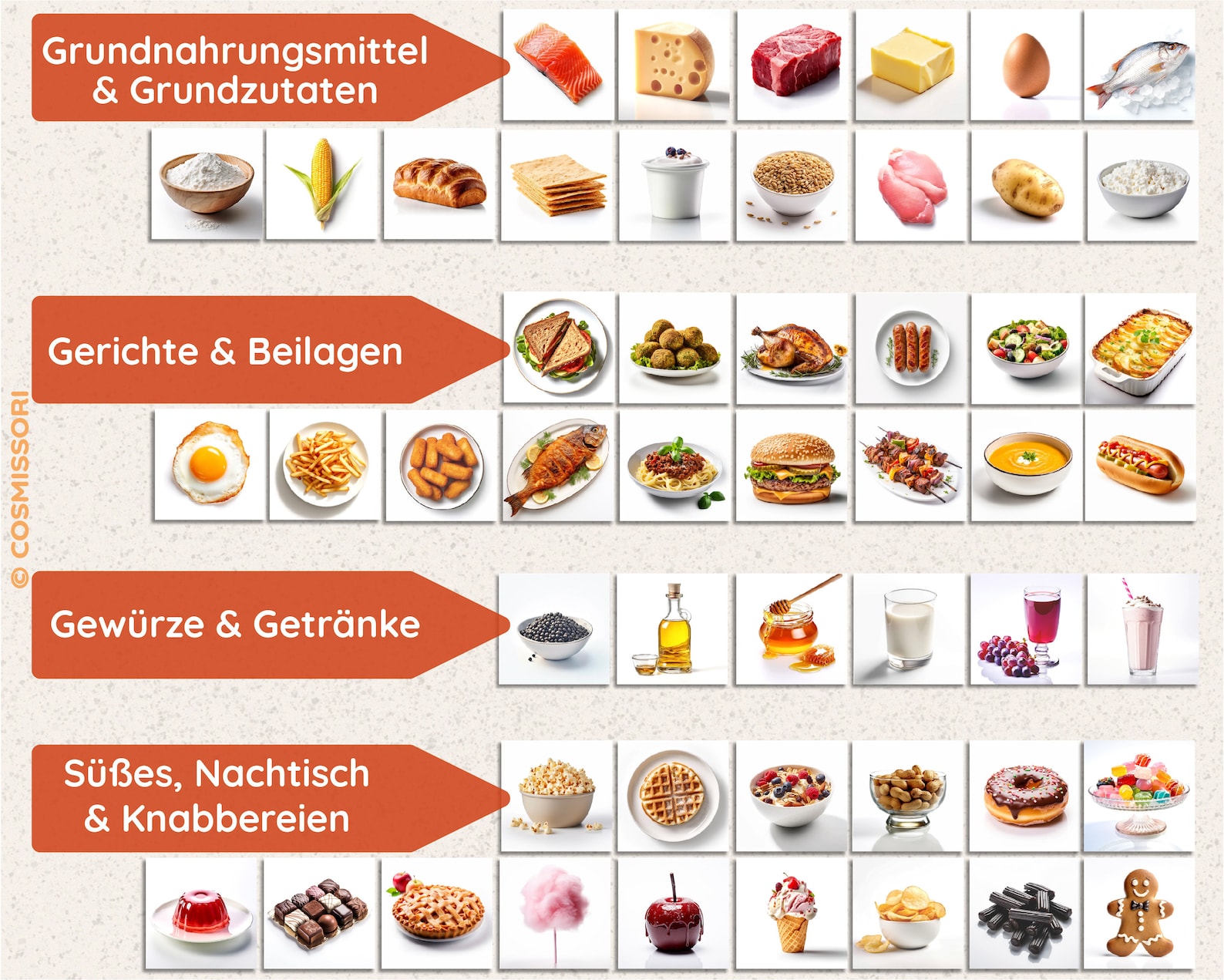 Nutrition Food Dishes Montessori Photo Flash Cards PDF Download Picture ...
