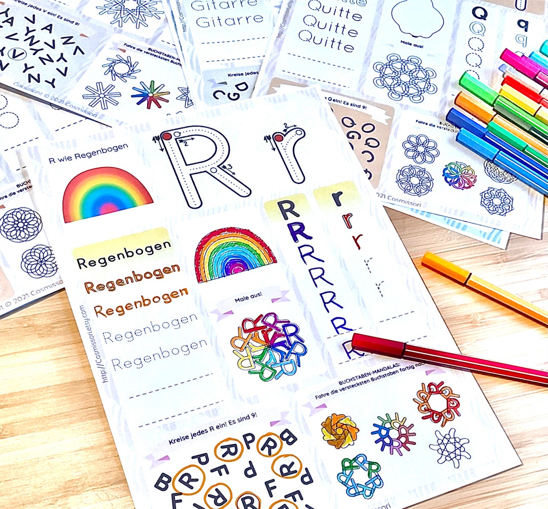 Alphabet Coloring PDF Instant Print Coloring German Worksheets Download ...