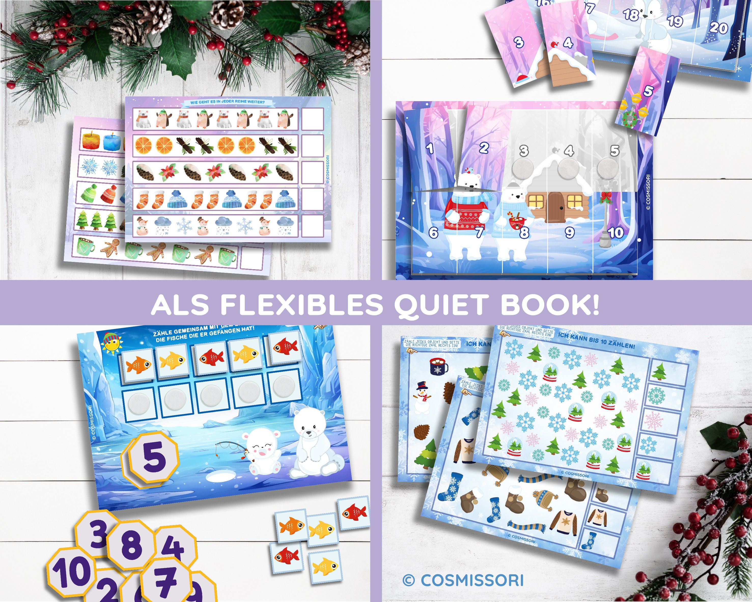 WINTER QUIET BOOK Montessori Busy Book Activity PDF Printable Game ...