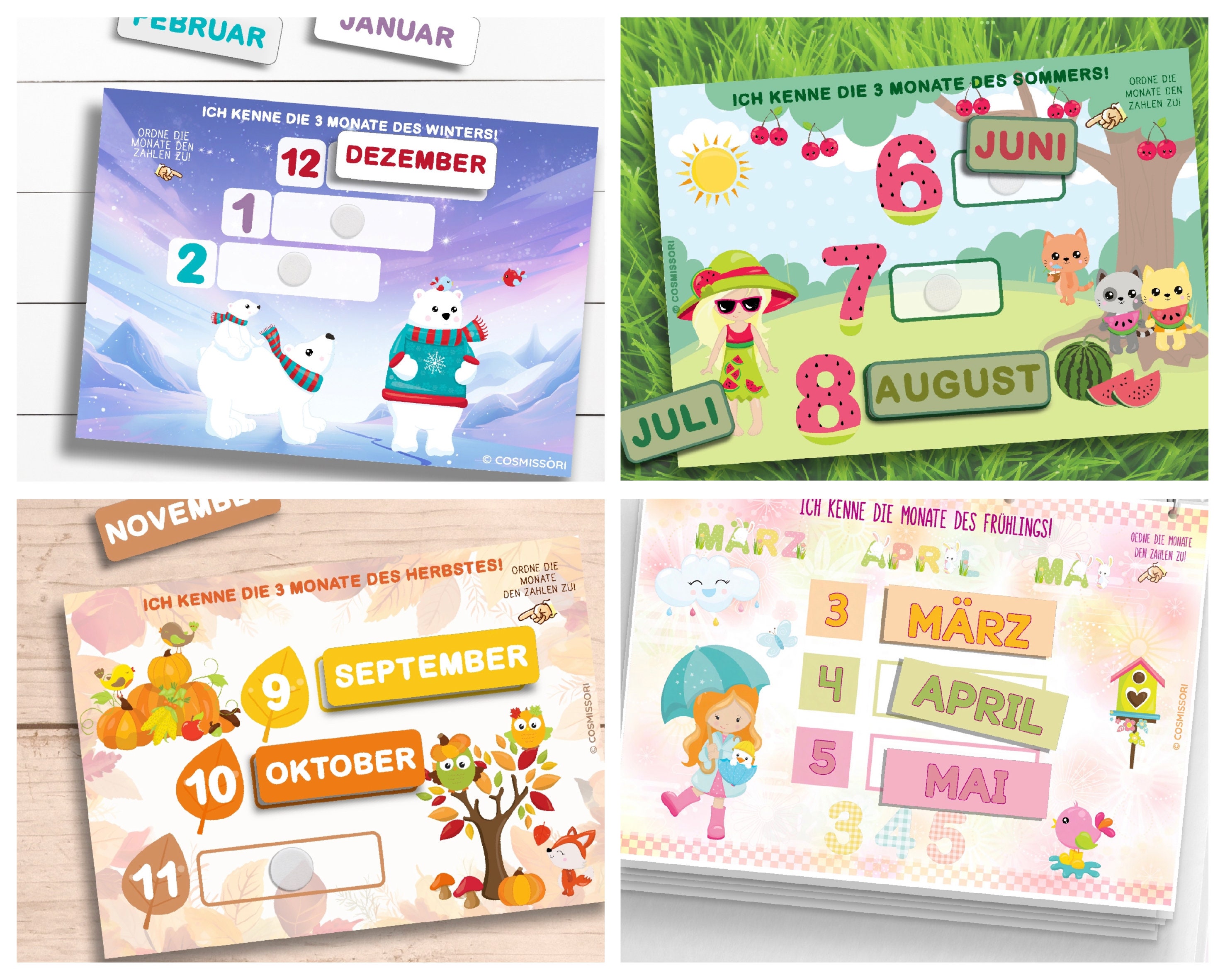 4 SEASONS Busy Book BUNDLE Spring Summer Autumn Winter Quiet Playbook ...