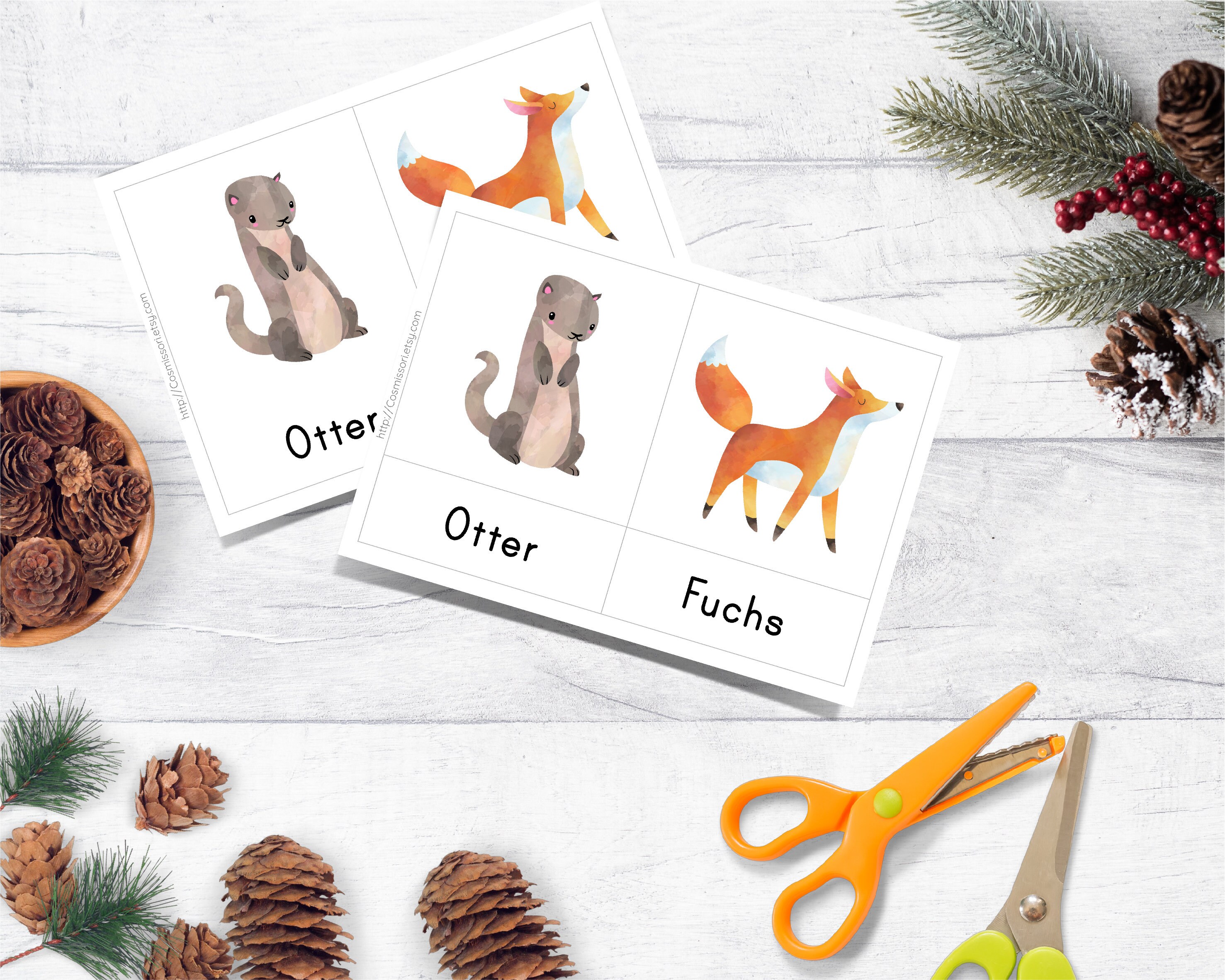 16 WALDTIERE Bildkarten Lernkarten Flash Cards Montessori - Etsy Finland