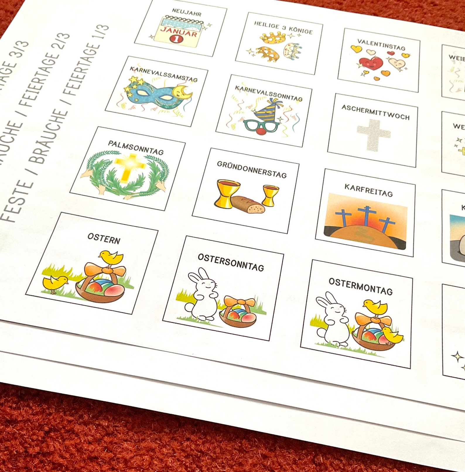 50 Icons Pictograms Celebrations Holidays Cards for Children's ...