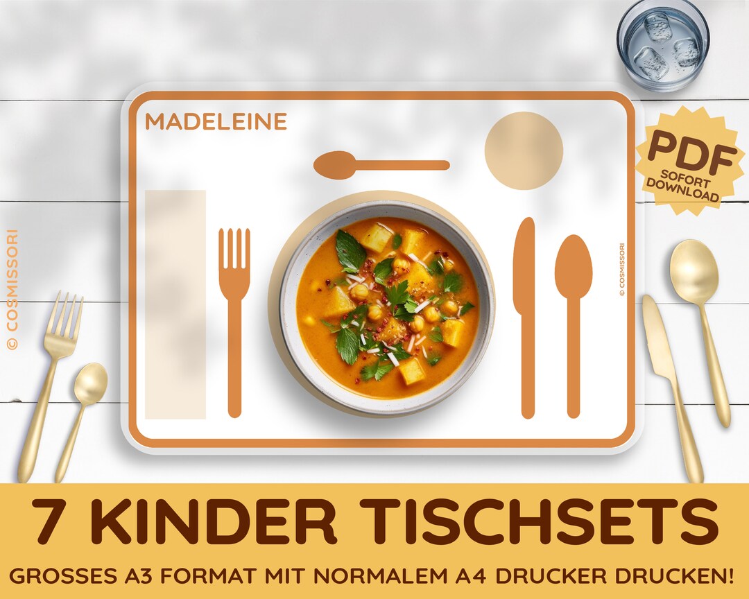 Montessori Table Set Placemat Table Setting Learning PDF Print Template ...