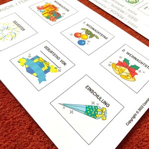 50 Icons Piktogramme Feste Feiertage Karten für Kinderkalender ...