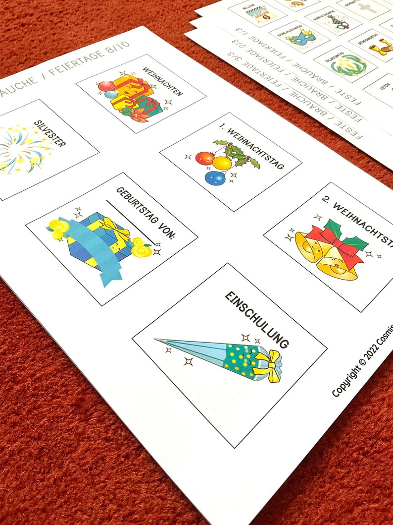 50 Icons Piktogramme Feste Feiertage Karten Für Kinderkalender - Etsy India