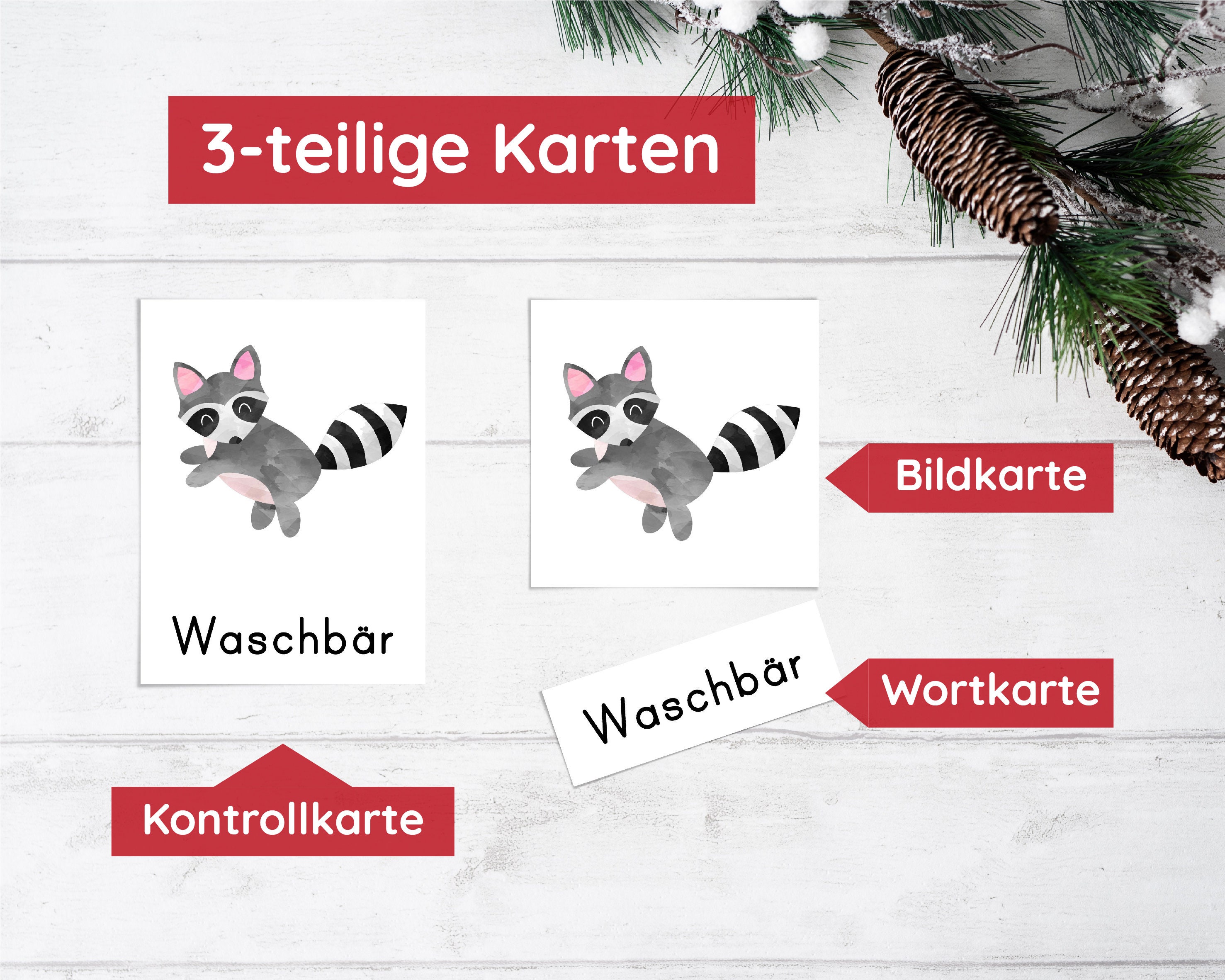 16 WALDTIERE Bildkarten Lernkarten Flash Cards Montessori - Etsy Finland