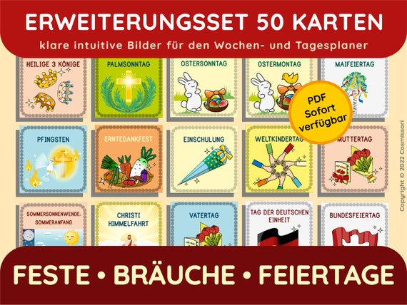 50 Icons Piktogramme Feste Feiertage Karten Für Kinderkalender - Etsy